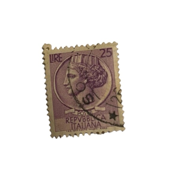 Other | Italy 25 Lire Italian Postage Stamp Poste Repvbblica Italiana ...